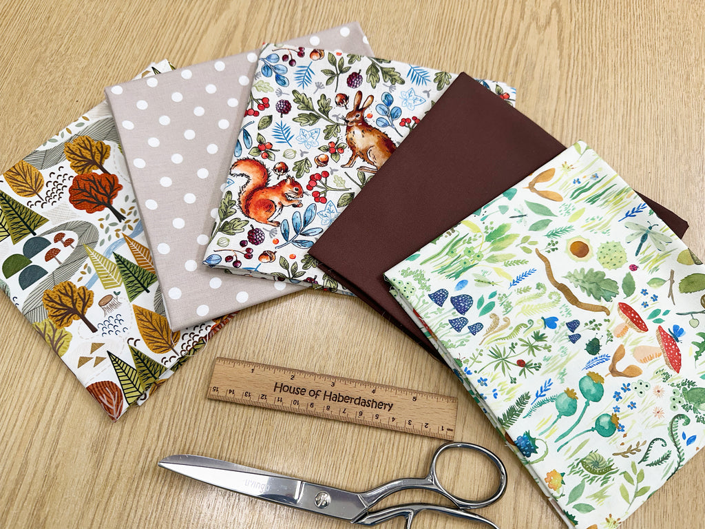 Fat Quarter Bundle - Squirrel & Hare Autumn Colour Mix Bunting Craft F ...