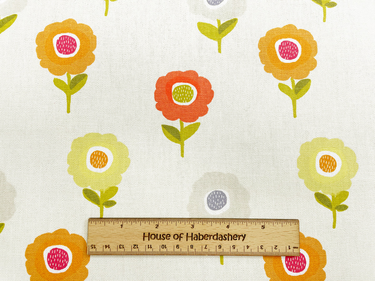 Half Panama Cotton - Elsa Tutti Fruiti Daisy Floral Print - Craft Upho ...